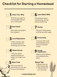 The Ultimate Checklist for Starting a Homestead • Crows Crossing